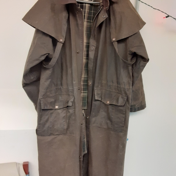 Jackets & Coats | Canadian Outback Brown Oil Skin Leather Duster Jacket ...